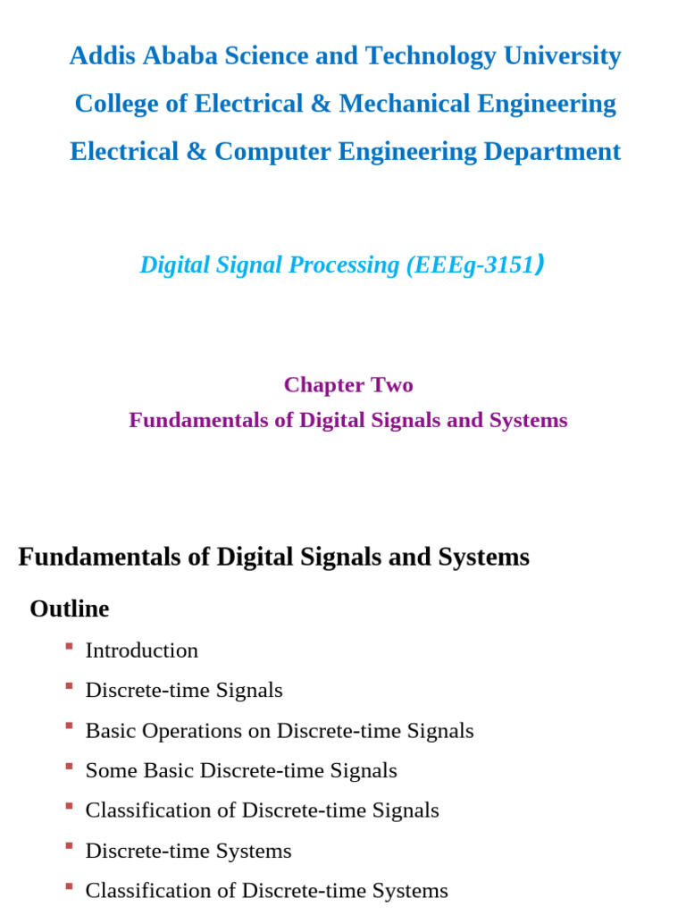 02-Fundamentals of Digital Signals and Systems | PDF
