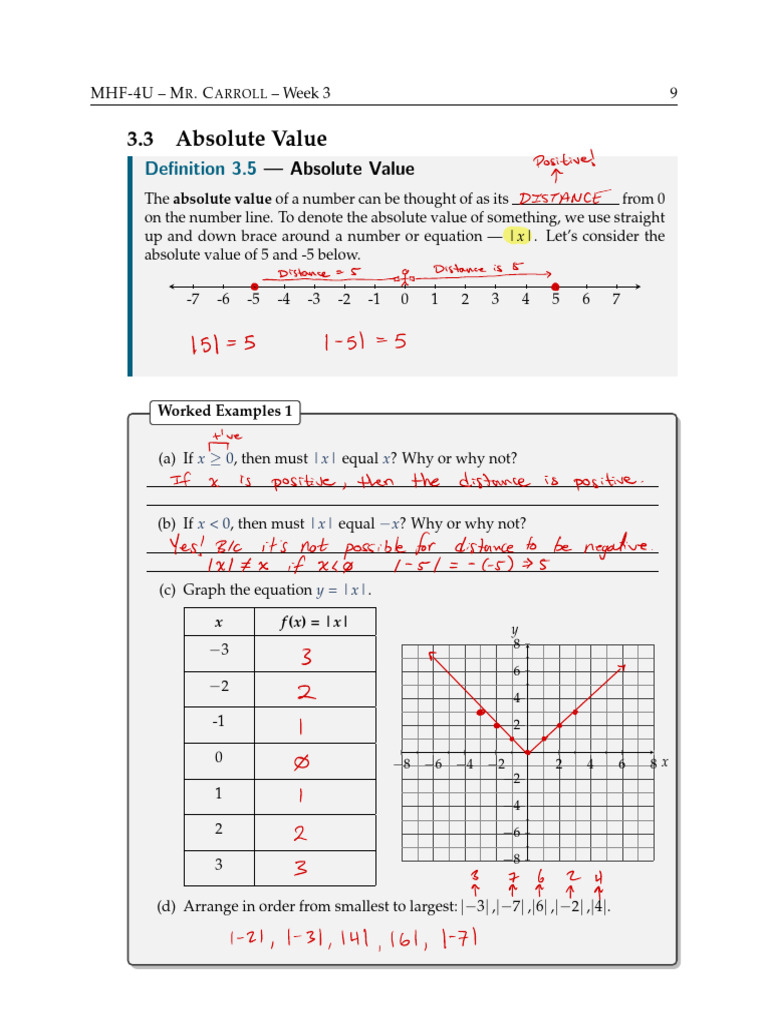 3.3 Absolute Value: Definition 3.5 | PDF