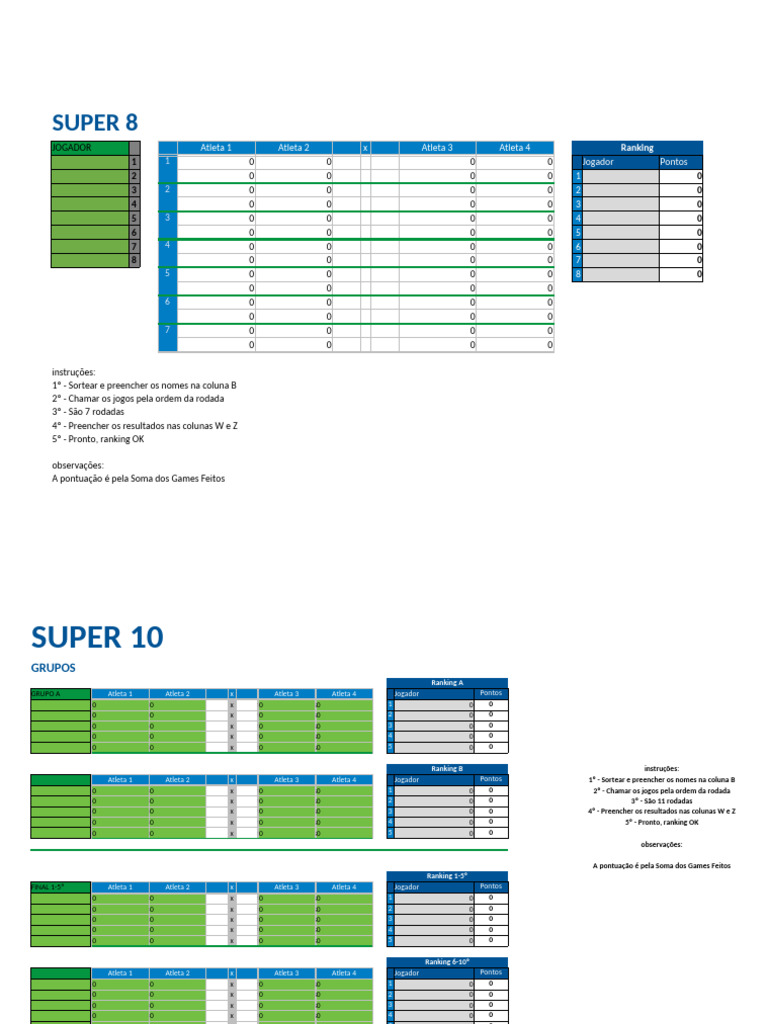 Tabela Super 8 New | PDF