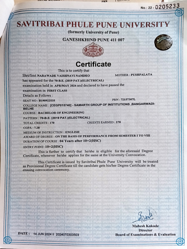 Be Certificate | PDF