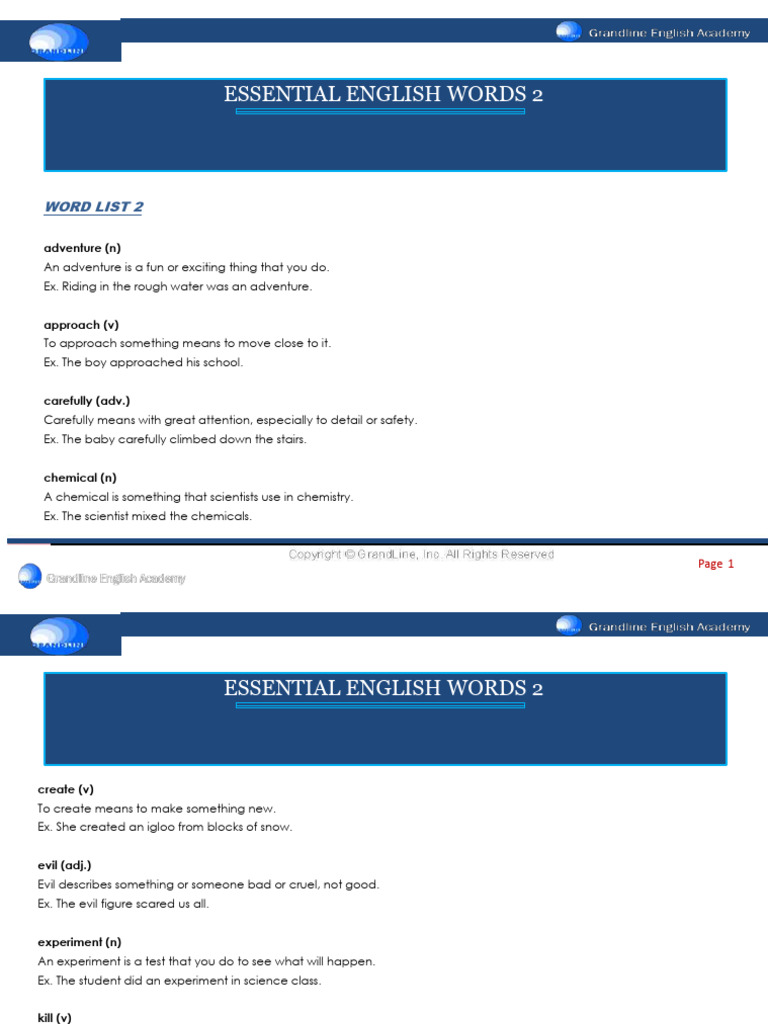 6 - Essential English Words 2 | PDF
