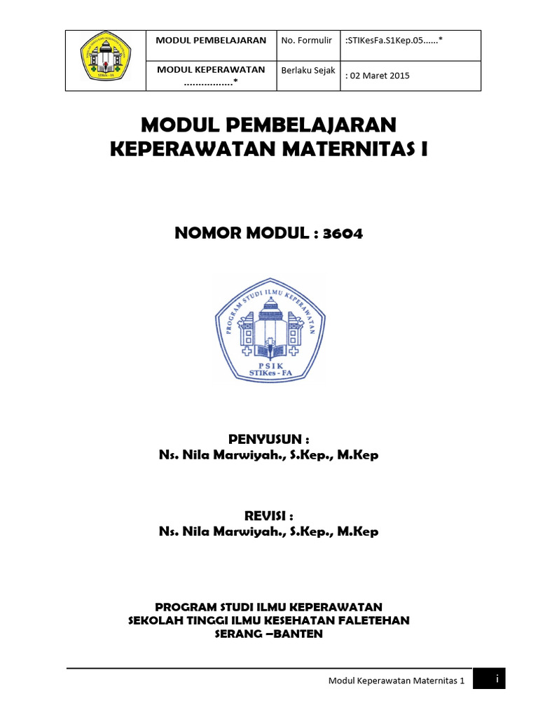 Modul Kep. Maternitas I | PDF
