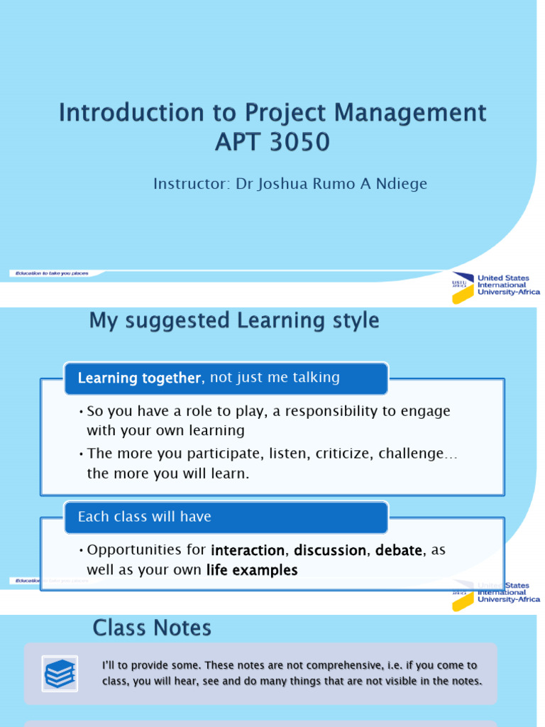 Project Management Week 1 | PDF
