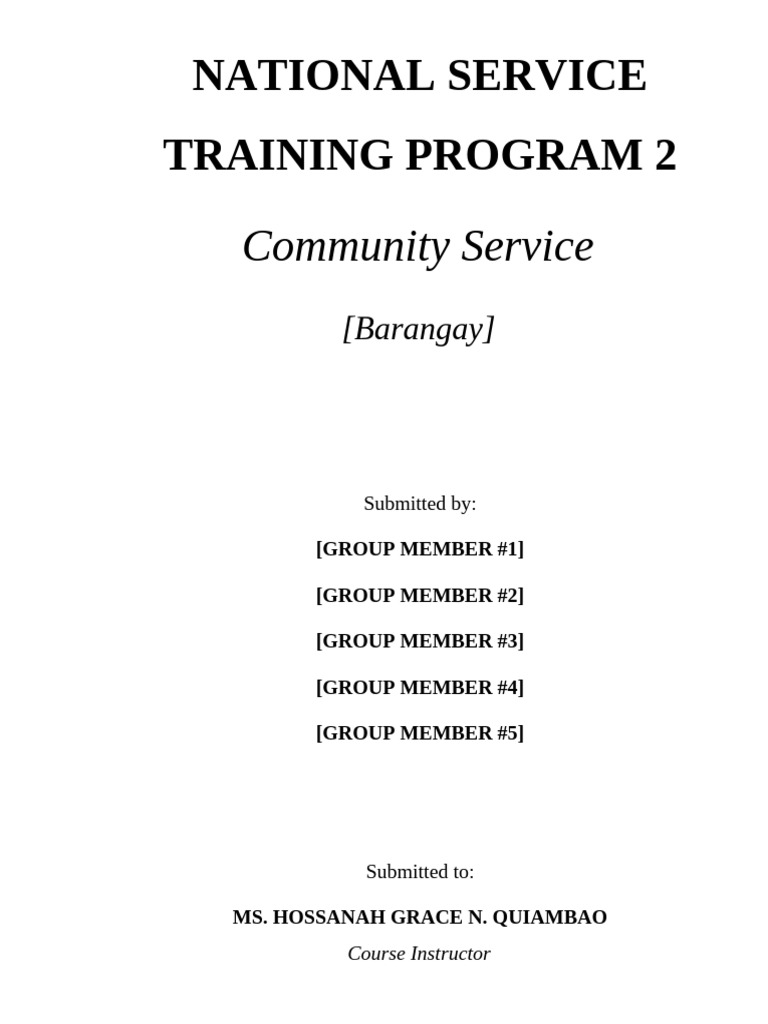 NSTP Portfolio Template | PDF