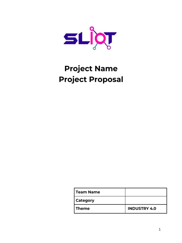 SLIoT Challenge 2023 - Proposal Template | PDF