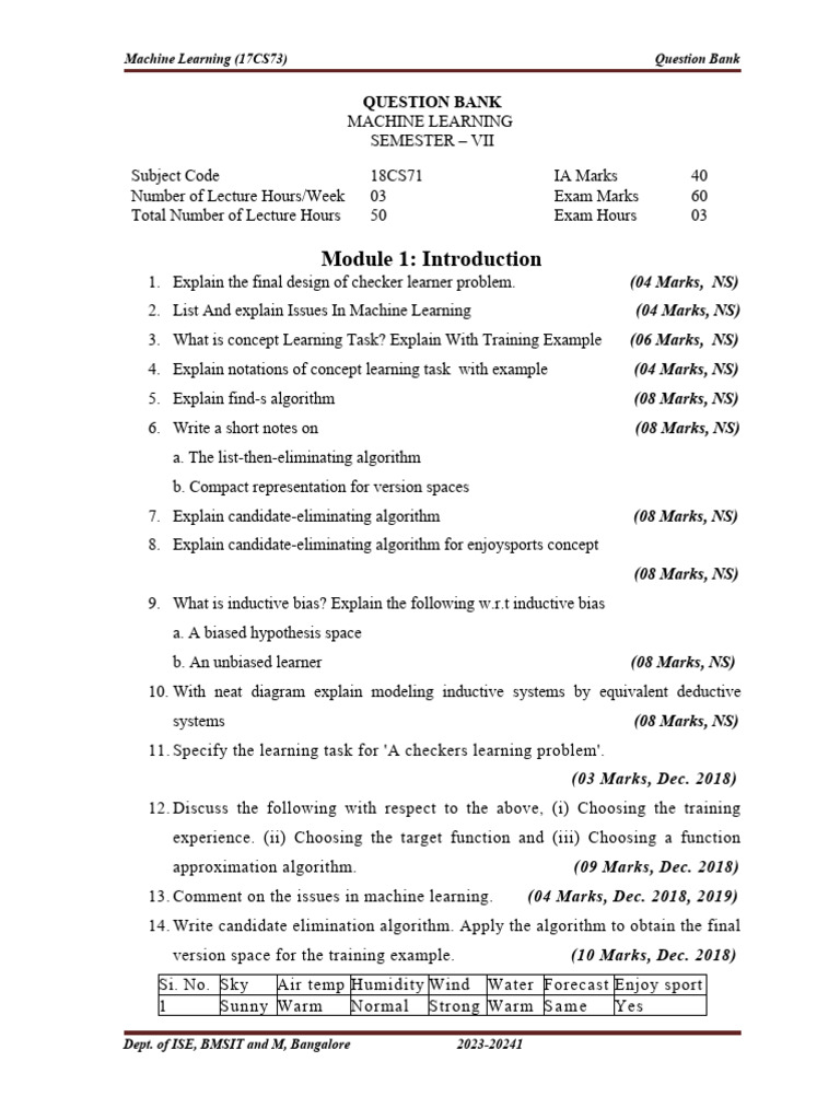 ML Question Bank | PDF