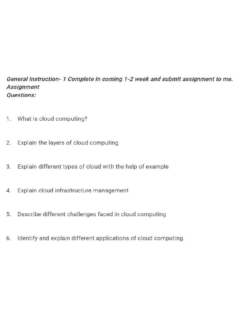 CC - Assignment 1 (Questions) | PDF