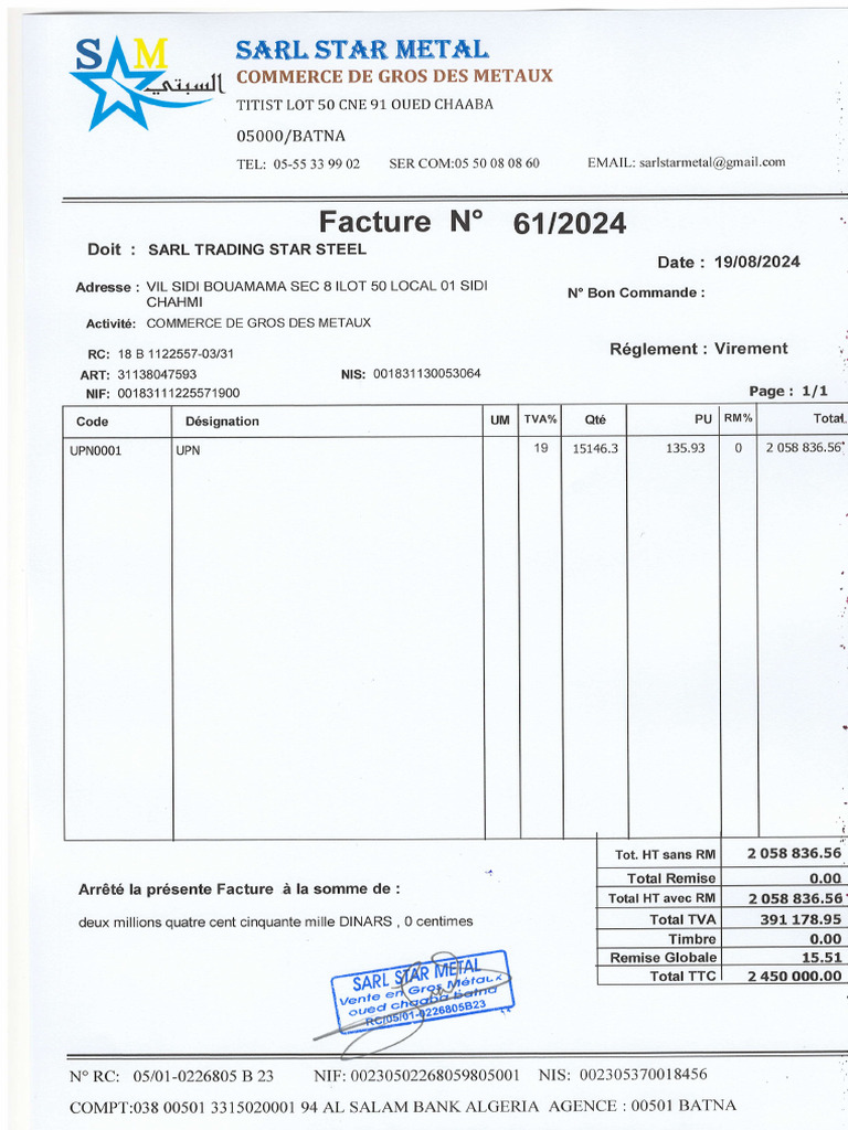 FACTURE N° 61 | PDF