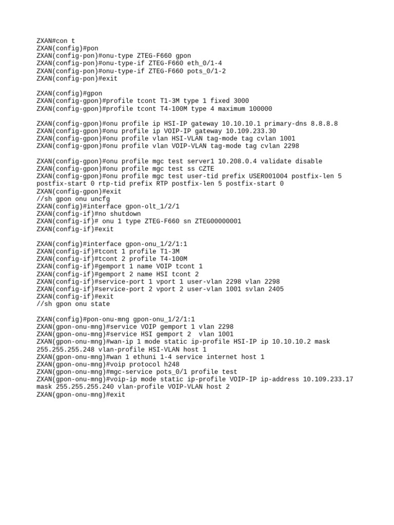Zte Olt CFG Bridge | PDF