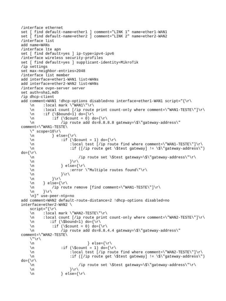 Script Failover Com DHCP Client Ema | PDF