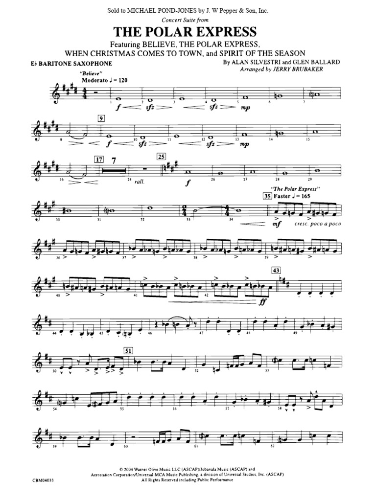 The Polar Express Bari Sax | PDF