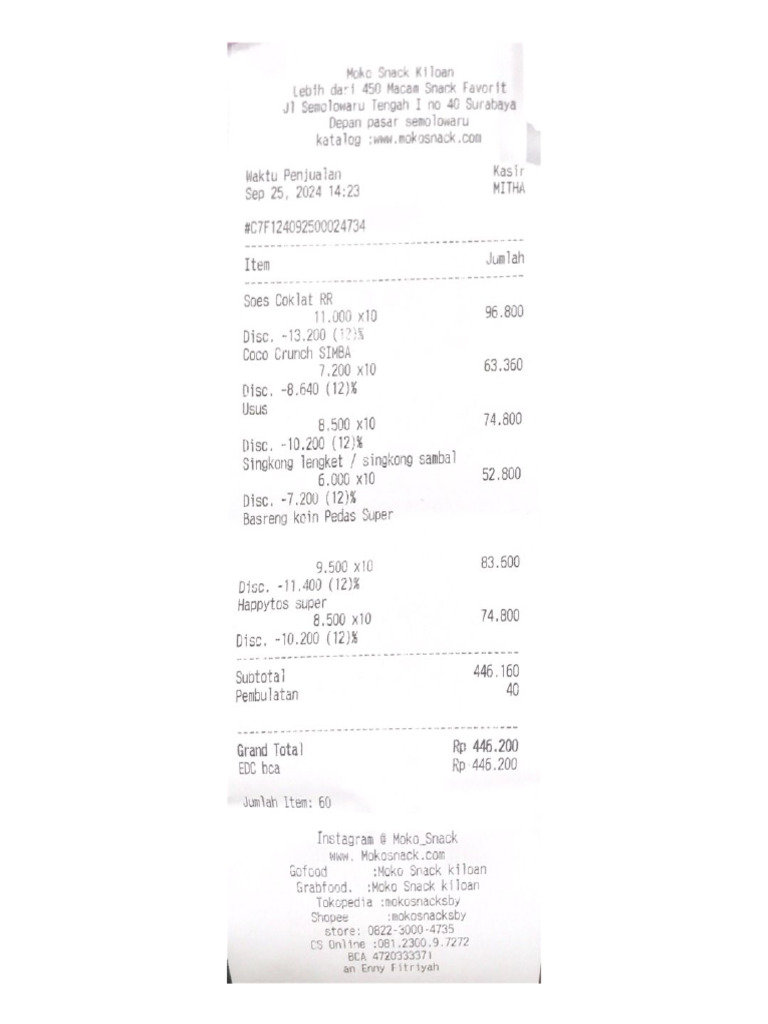 Mokc Snack Kiloan | PDF