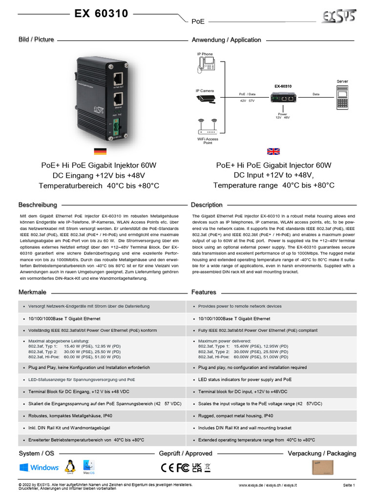Datenblatt Datasheet Ex-60310 | PDF