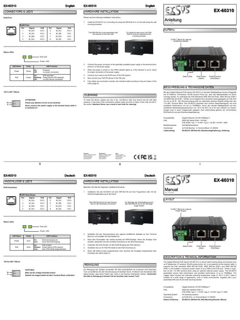 Handbuch Manual Ex-60310 | PDF