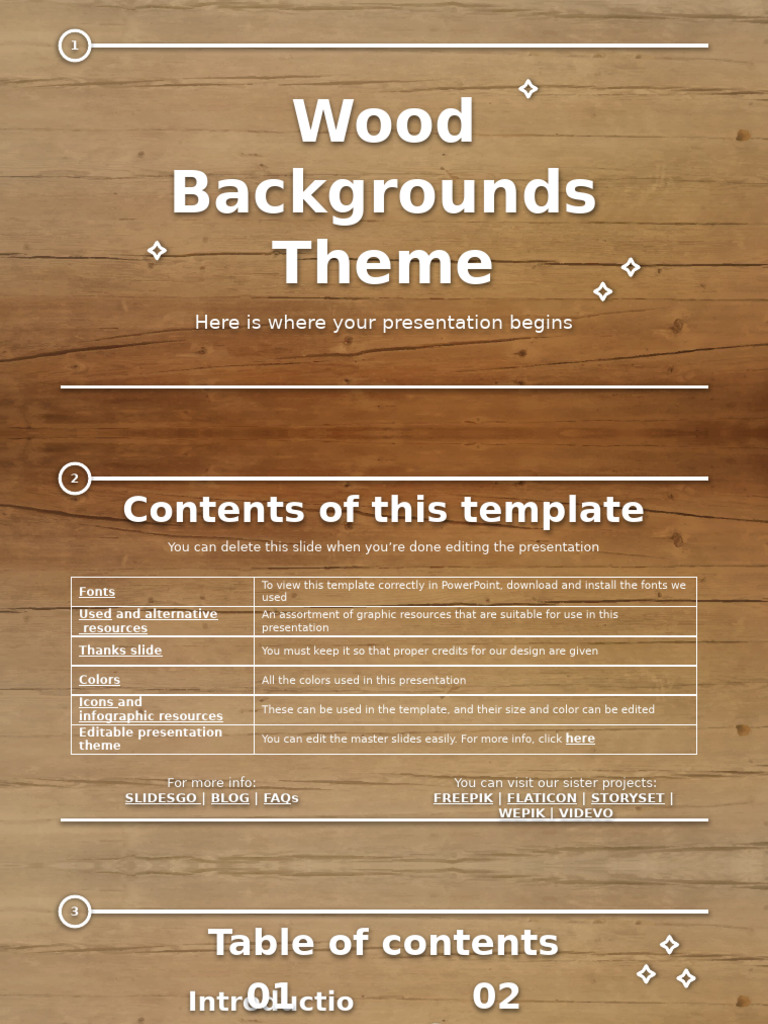 Wood Backgrounds Theme by Slidesgo | PDF