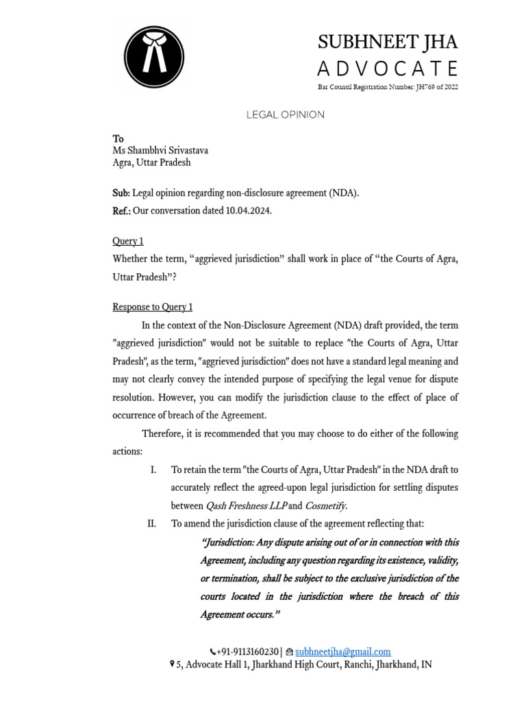 Legal Opinion Draft | PDF
