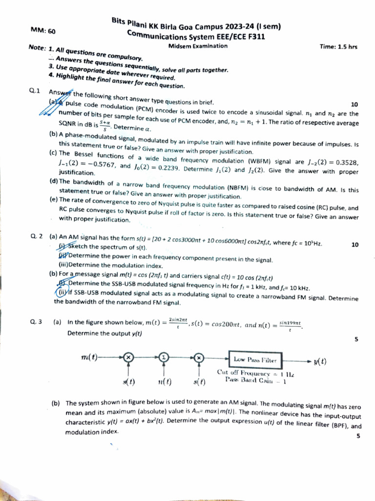 CommSys MID Q 23-24 | PDF