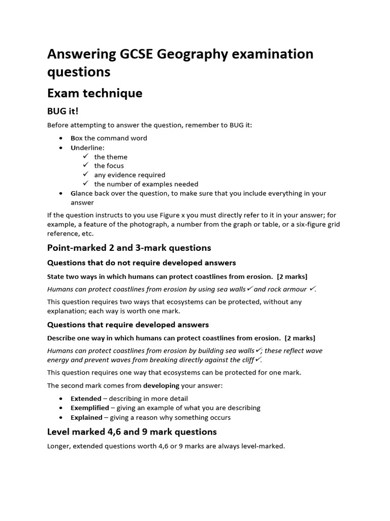 GCSE Geography Model Answers | PDF