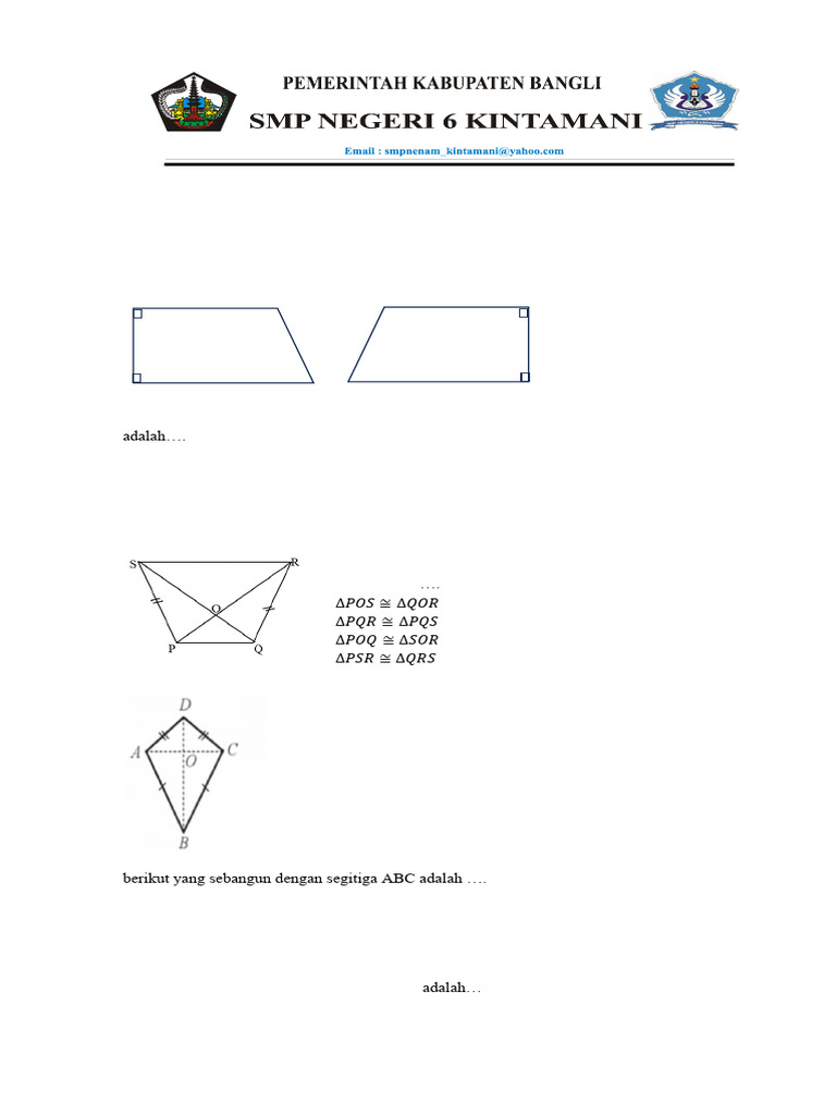Kisi-Kisi Soal PTS Matematika Semester Genap | PDF