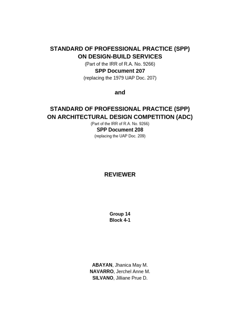 GROUP 14 - SPP Document 207 and SPP Document 208 (Reviewer) | PDF