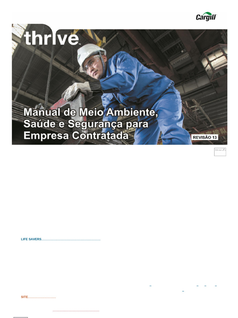 Manual de Ehs para Contratadas - Versão 13 | PDF