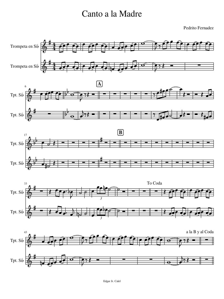 Canto A La Madre-Partitura - y - Partes | PDF