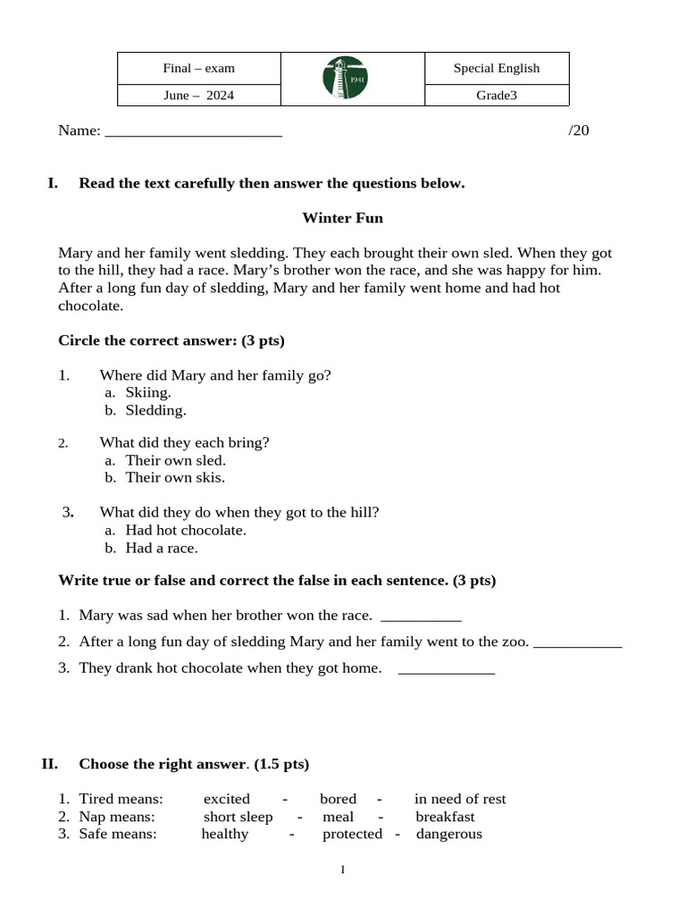 G3 - Final Exam | PDF
