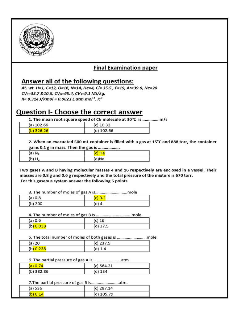6 Final Exam | PDF