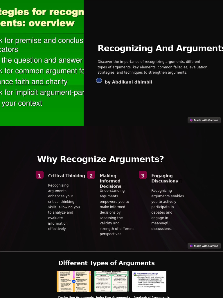 Recognizing and Arguments | PDF