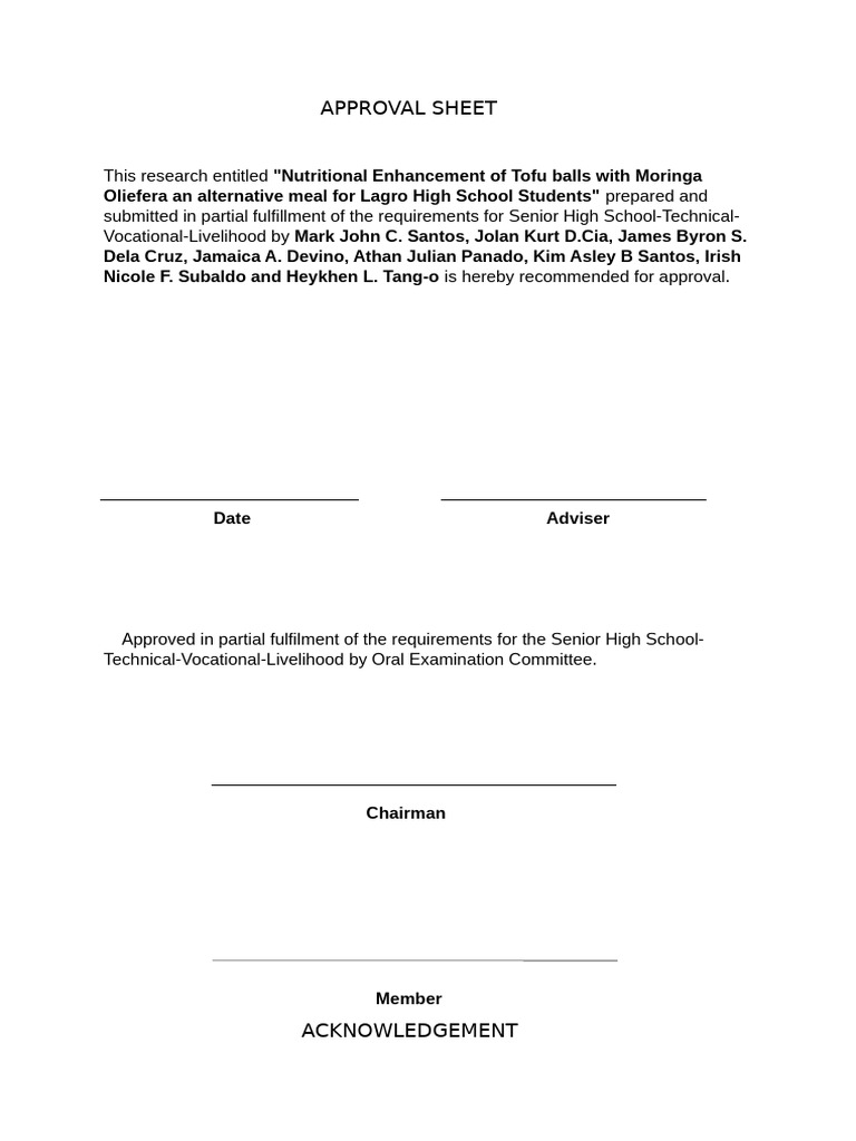 Approval Sheet | PDF