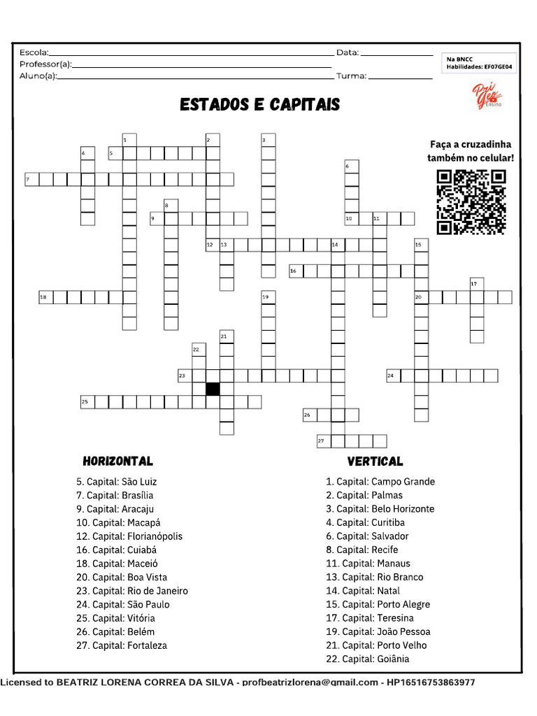 Atividade 7º Ano | PDF