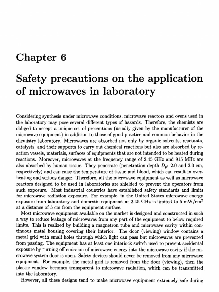 Chapter 6 - Safety Precautions On The Application of Microwaves in ...