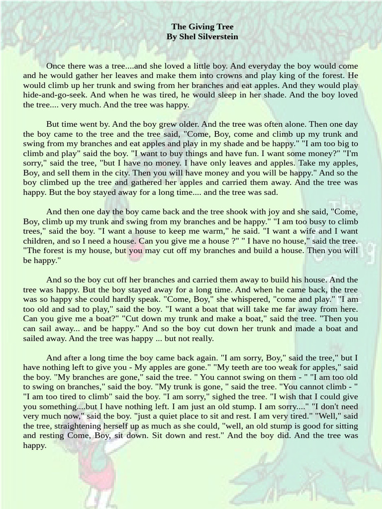 The Giving Tree | PDF