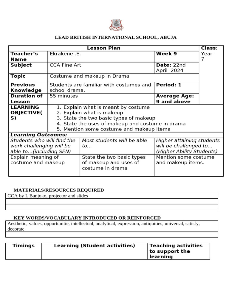 Costume and Makeup in Drama | PDF