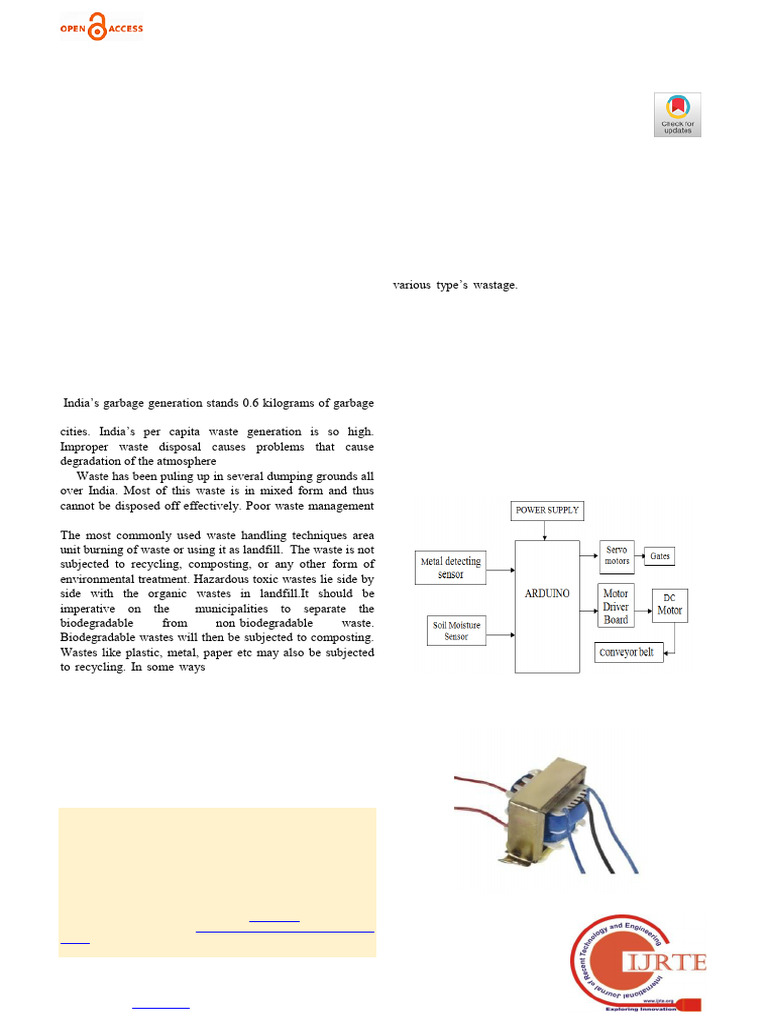 Smart Wastage Segregation Using Arduino UNO: E. Malleswari, S. Nanda ...