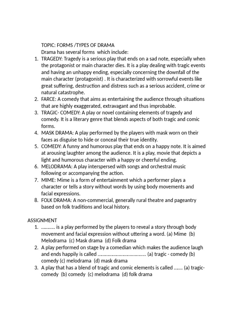 Forms of Drama | PDF