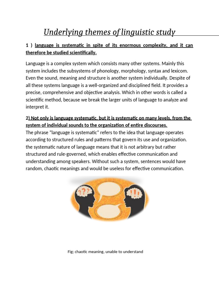 Underlying Themes of Linguistic Study | PDF