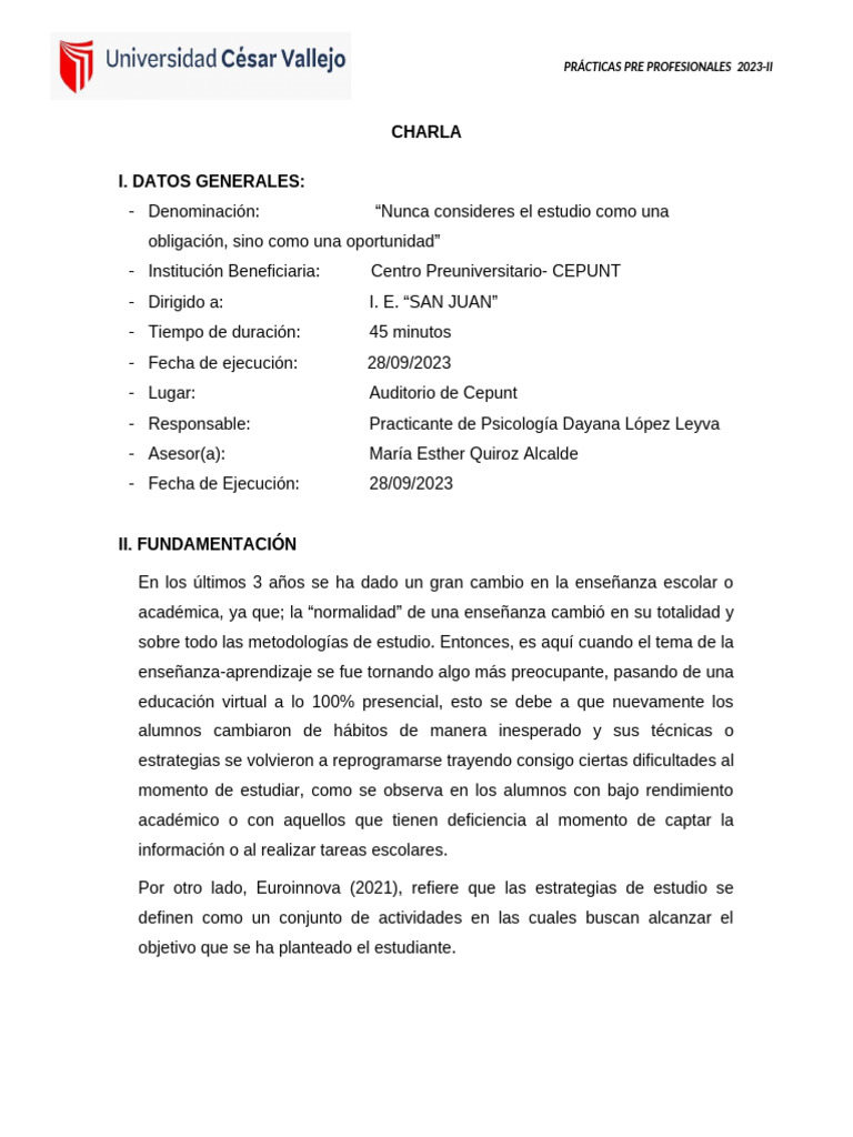 CHARLA 4 TECNICAS DE ESTUDIO 23 II | PDF