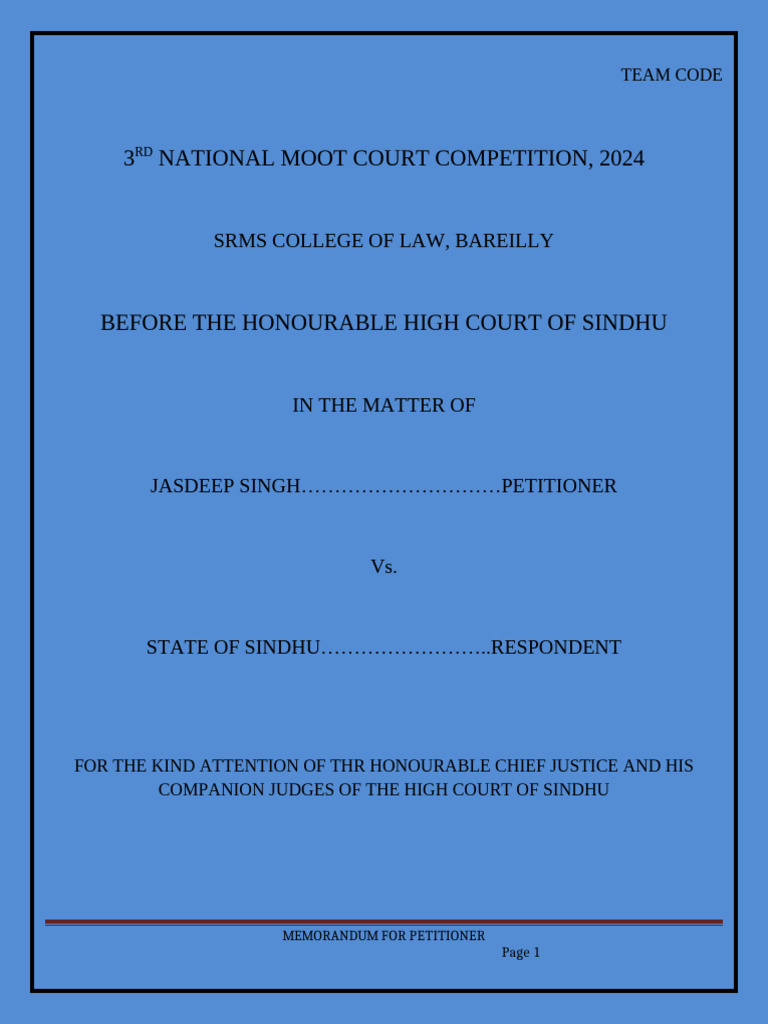 Moot Court Srms Cover Page | PDF