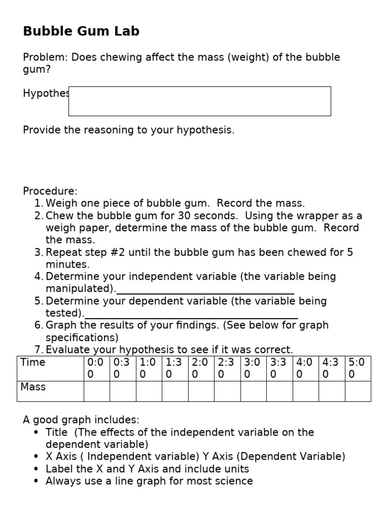 Bubble Gum Lab | PDF