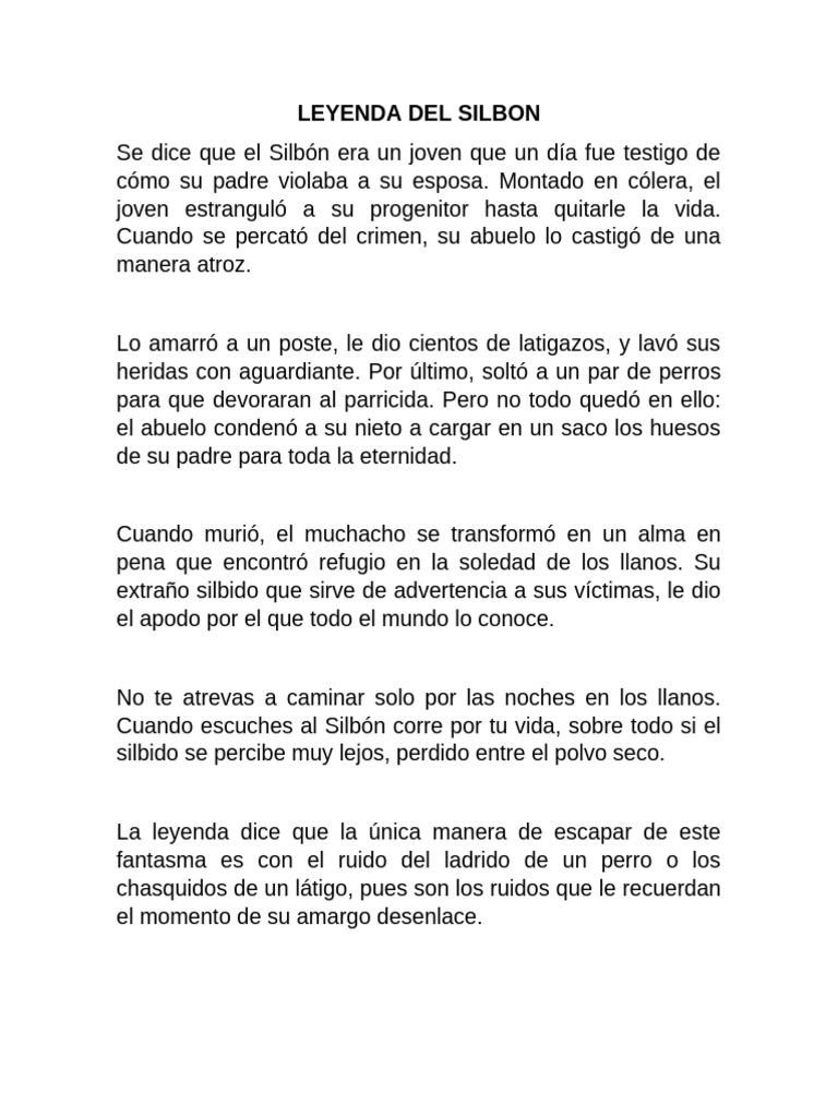 Leyenda Del Silbon | PDF