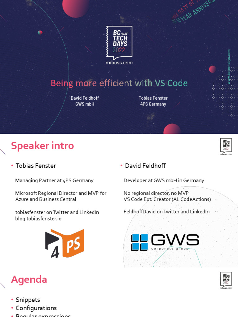 BCTechDays2022 - Being More Efficient With VS Code | PDF