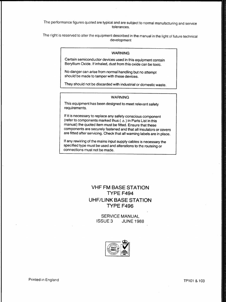 Philips Vhf f494 | PDF