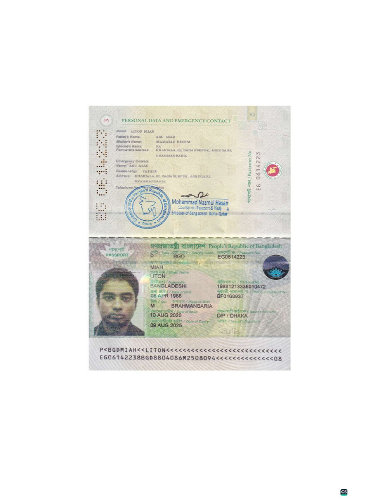 LITON MIAH - Passport | PDF
