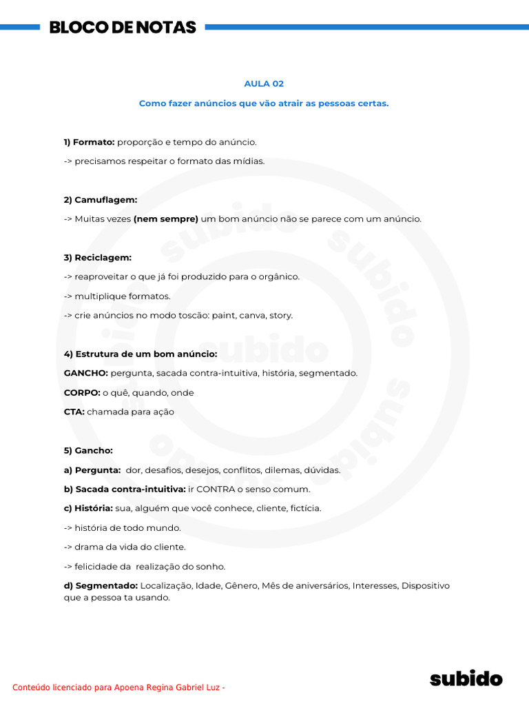 BlocodeNotas Todasasaulas PedroSobral | PDF | Facebook | Publicidade