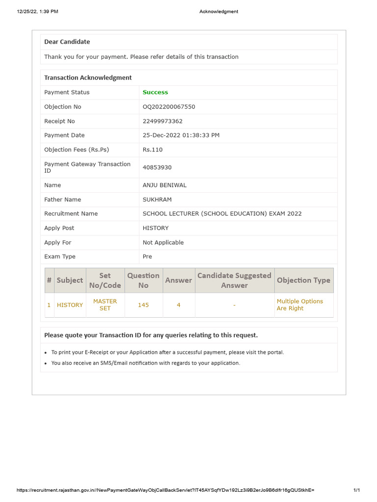 Acknowledgment q 145 | PDF