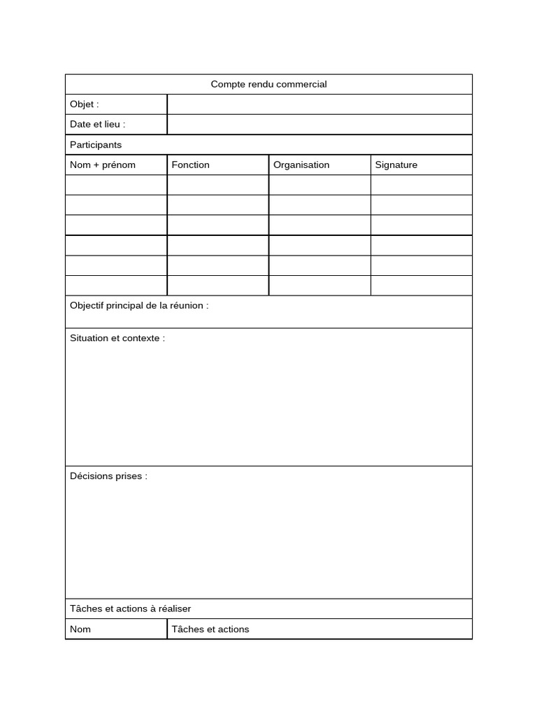 Modèle Compte Rendu Commercial | PDF