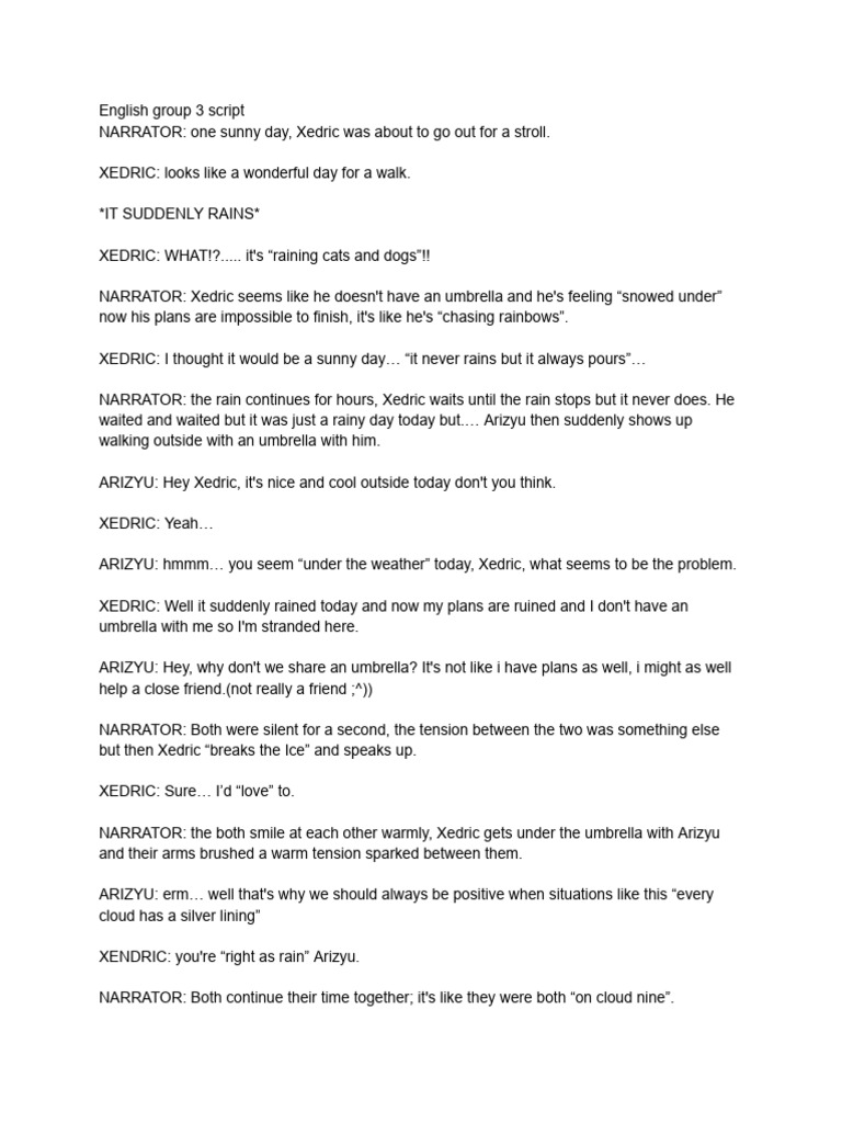 English group 3 script | PDF