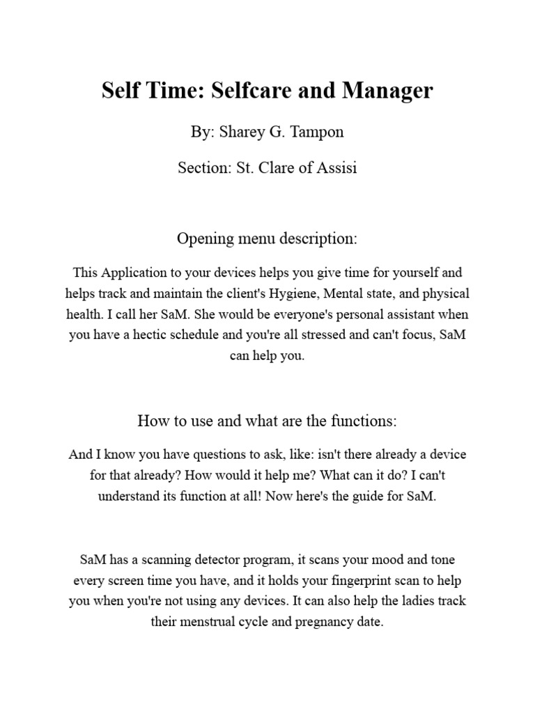 Self Time_ Selfcare and Manager | PDF