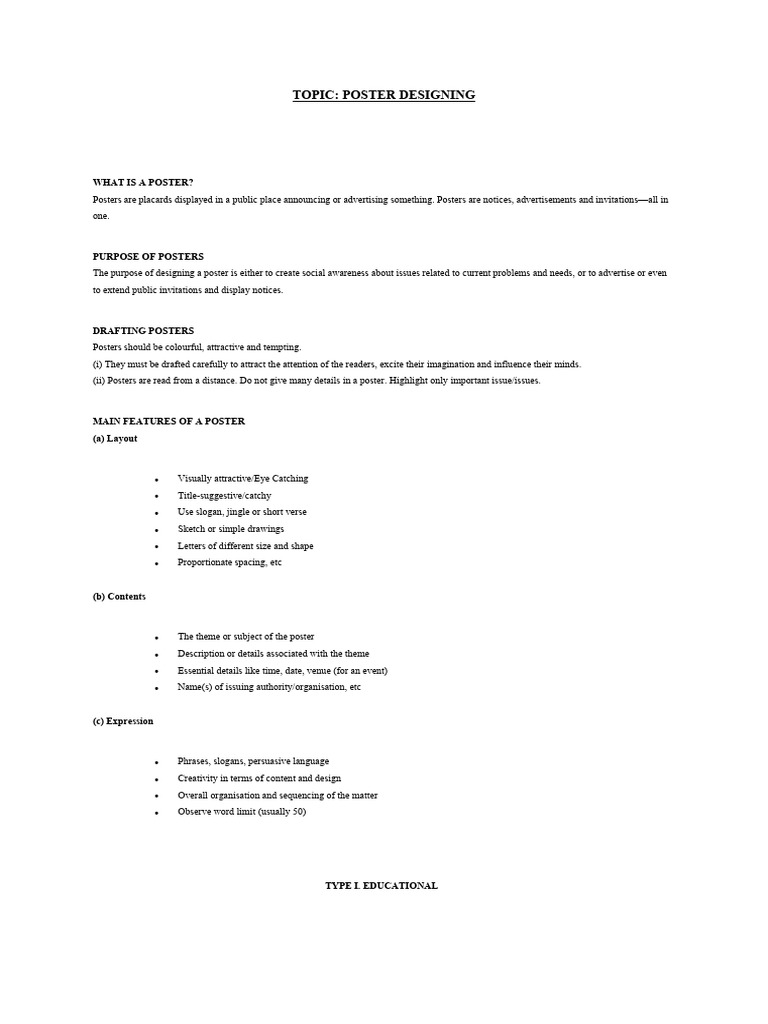 Poster making-XI & XII | PDF